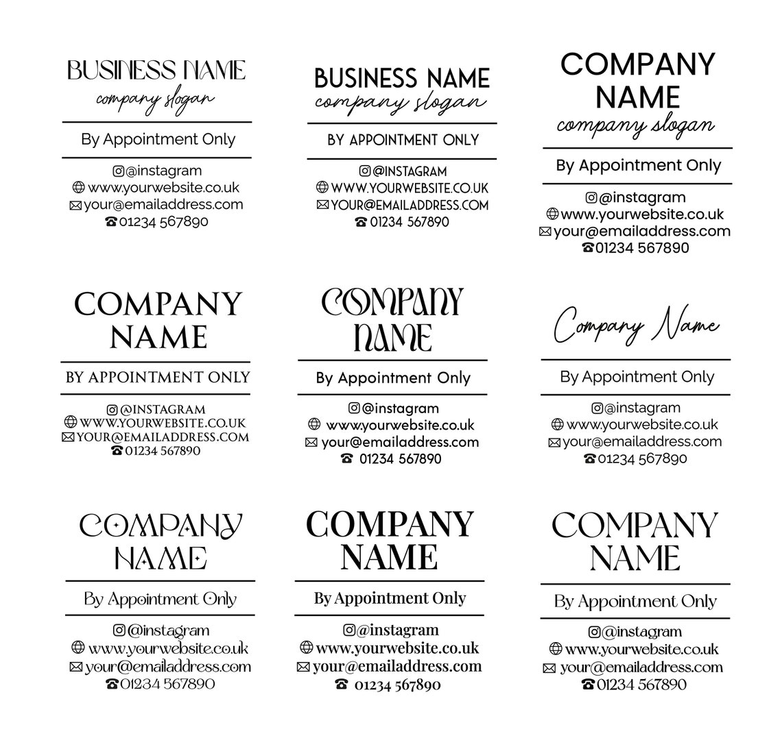 Customisable Company Name Vinyl / by Appointment Decal for Business ...