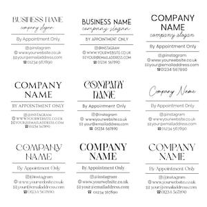 Customisable Company Name Vinyl / by Appointment Decal for Business ...
