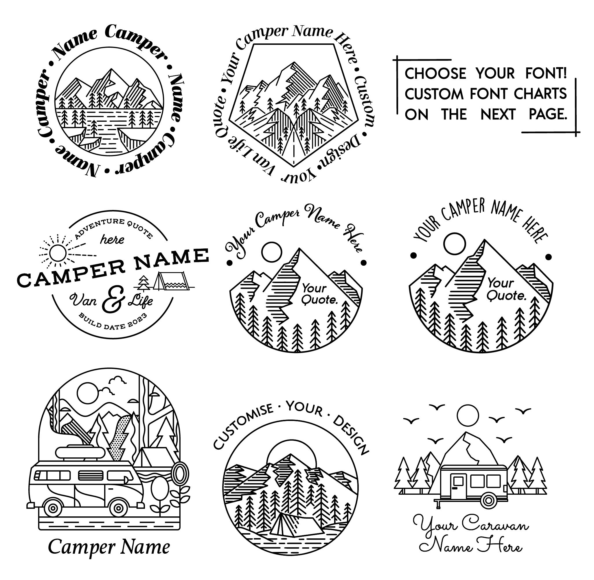 Custom Camper Van Life Logo & Design Personalised Vinyl - Etsy Canada