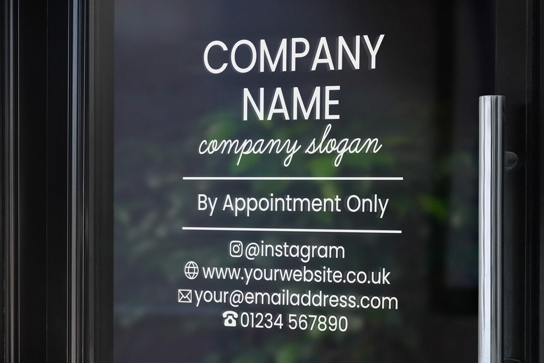 Customisable Company Name Vinyl / by Appointment Decal for Business ...