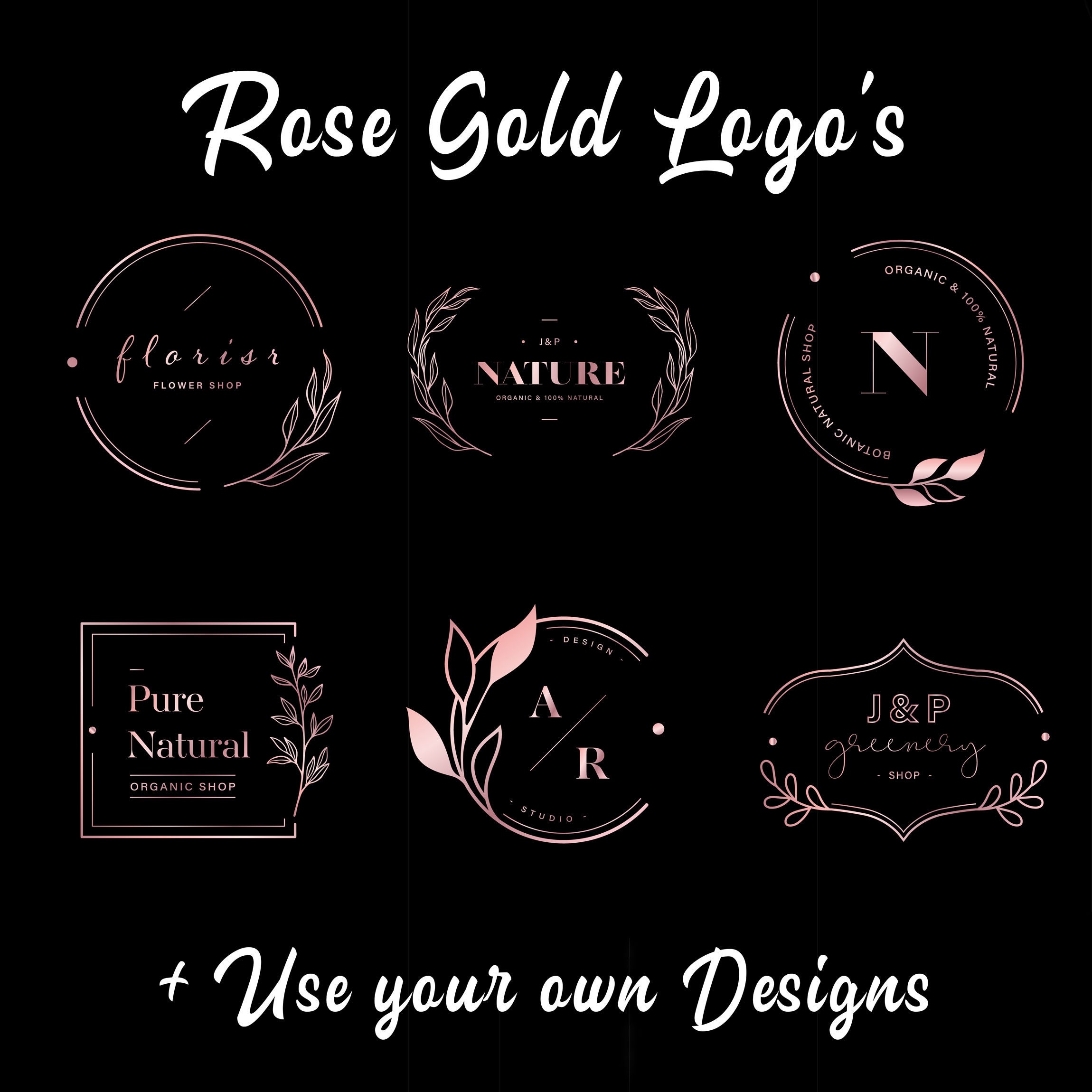 Custom Rose Gold Logo & Design Personalised Vinyl Cutting - Etsy