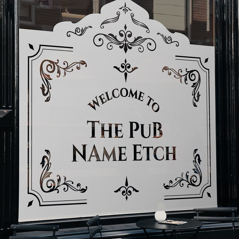 Victorian Etched Window - Etsy UK