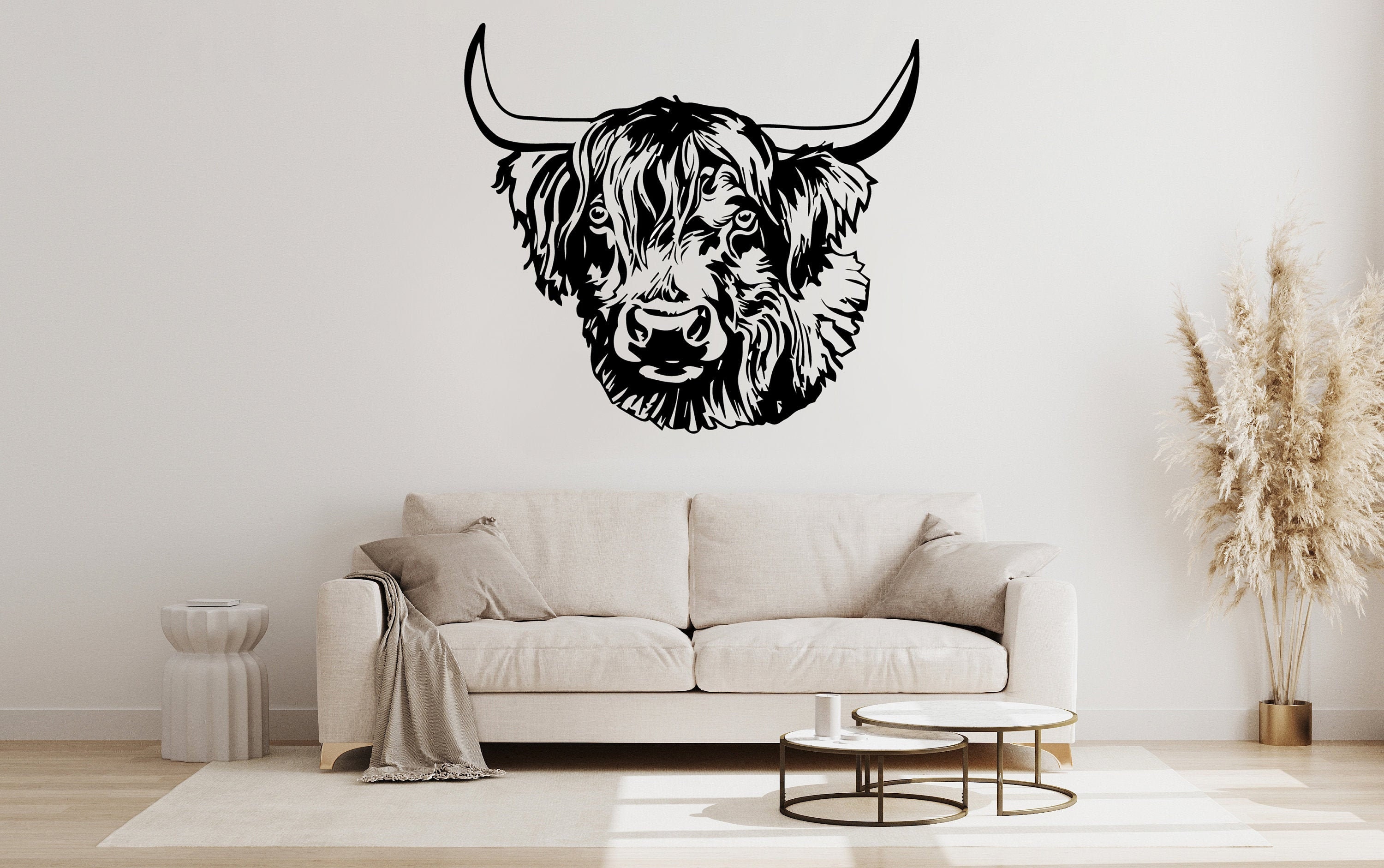 Highland Cow Vinyl Decal Sticker for Wall Art Decorations | Etsy