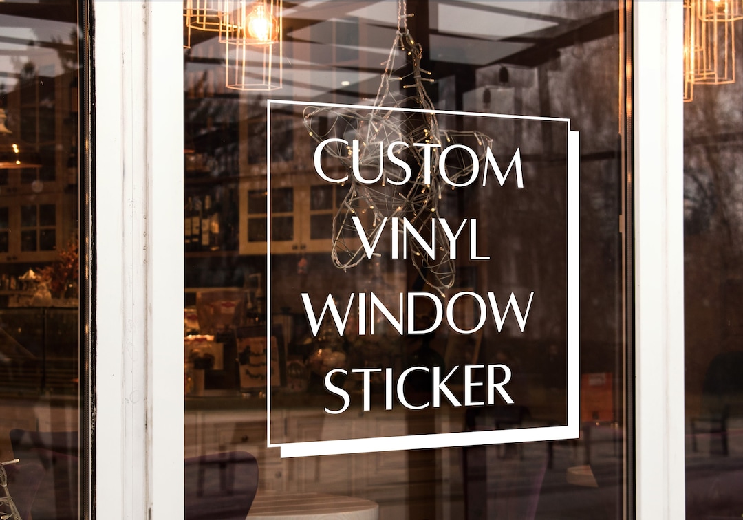 Custom Vinyl Window Decal Stickers With Shadow Frame, Any Logo & Design ...