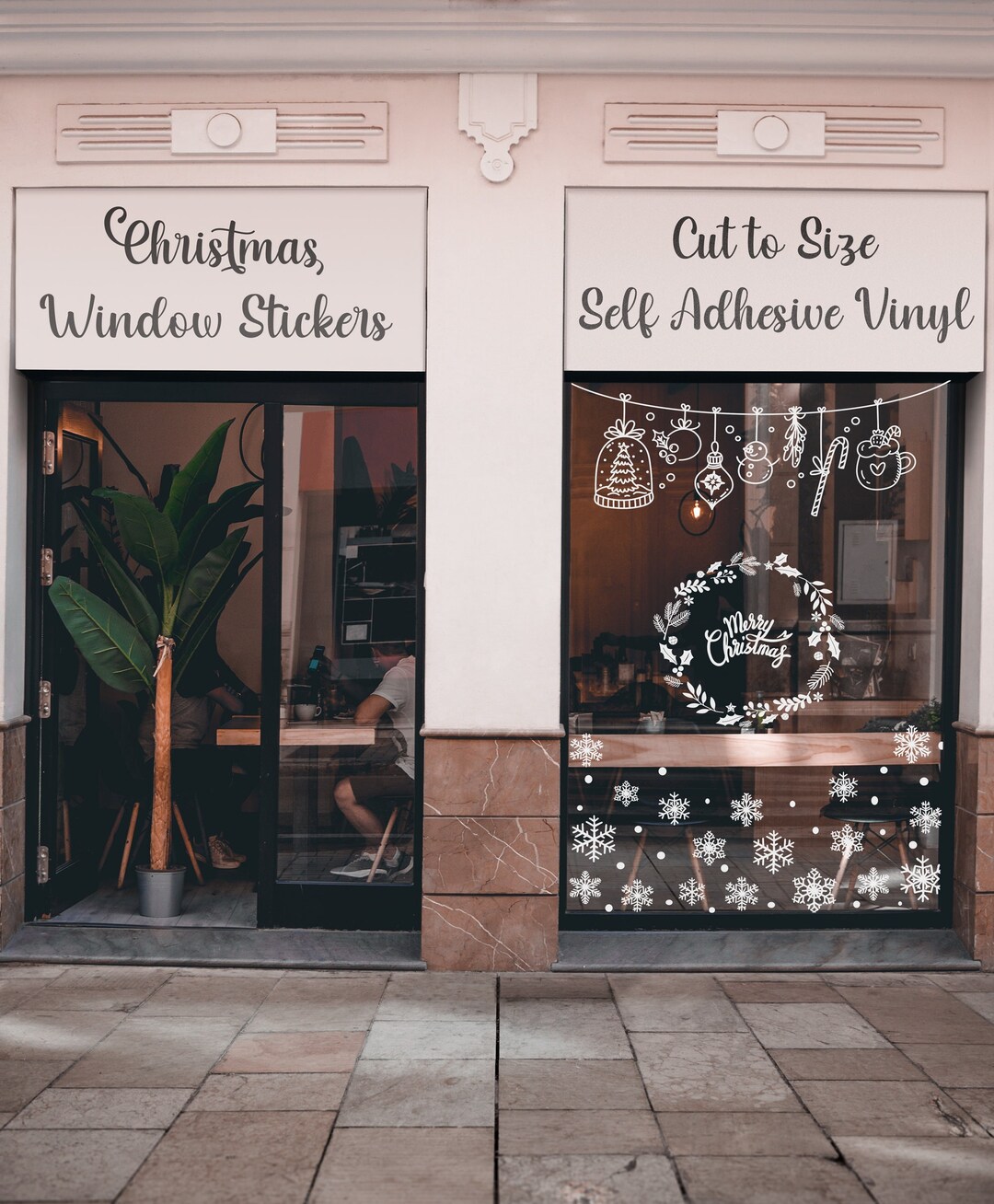 Large Custom Christmas Window Design Personalised Vinyl Cutting Sticker ...