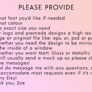 Large Custom Vinyl Window Decal Stickers Any Logo & Design ...