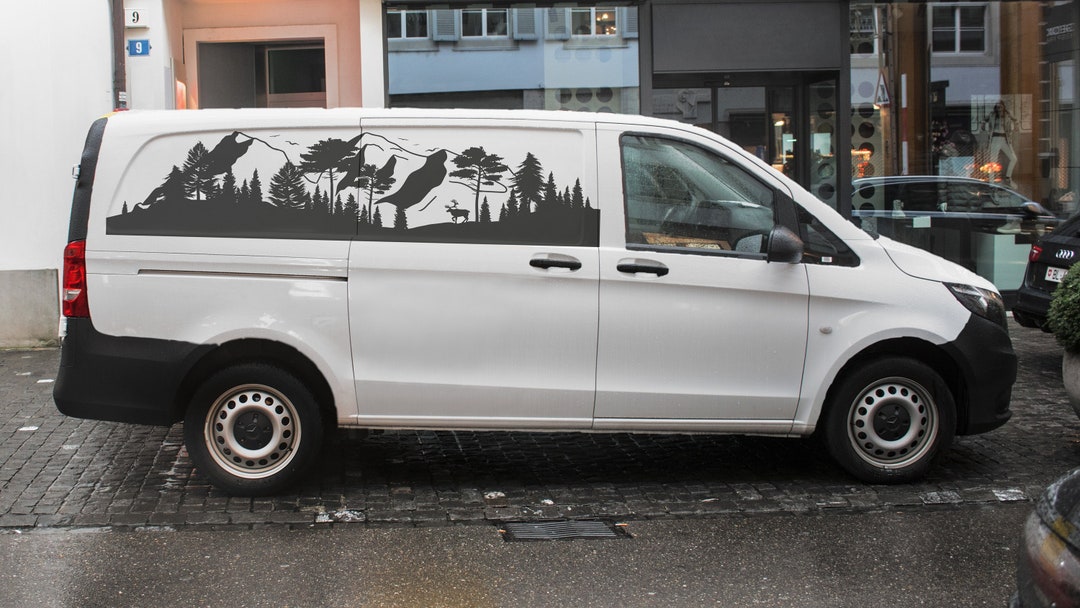 Large Custom Mountain Vinyl Decal for Camper Van Life Personalised ...