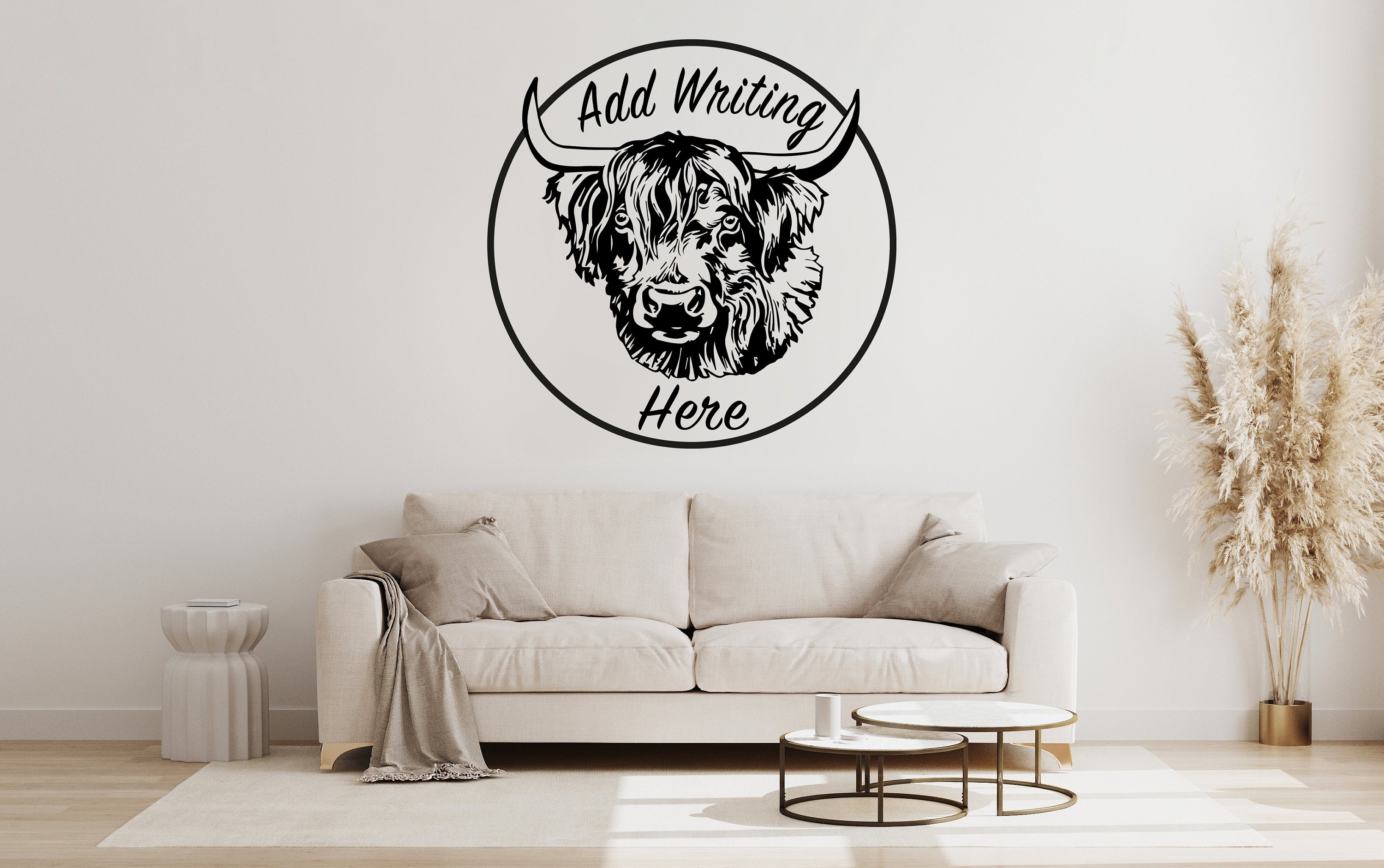 Highland Cow Vinyl Decal Sticker for Wall Art Decorations Small to ...