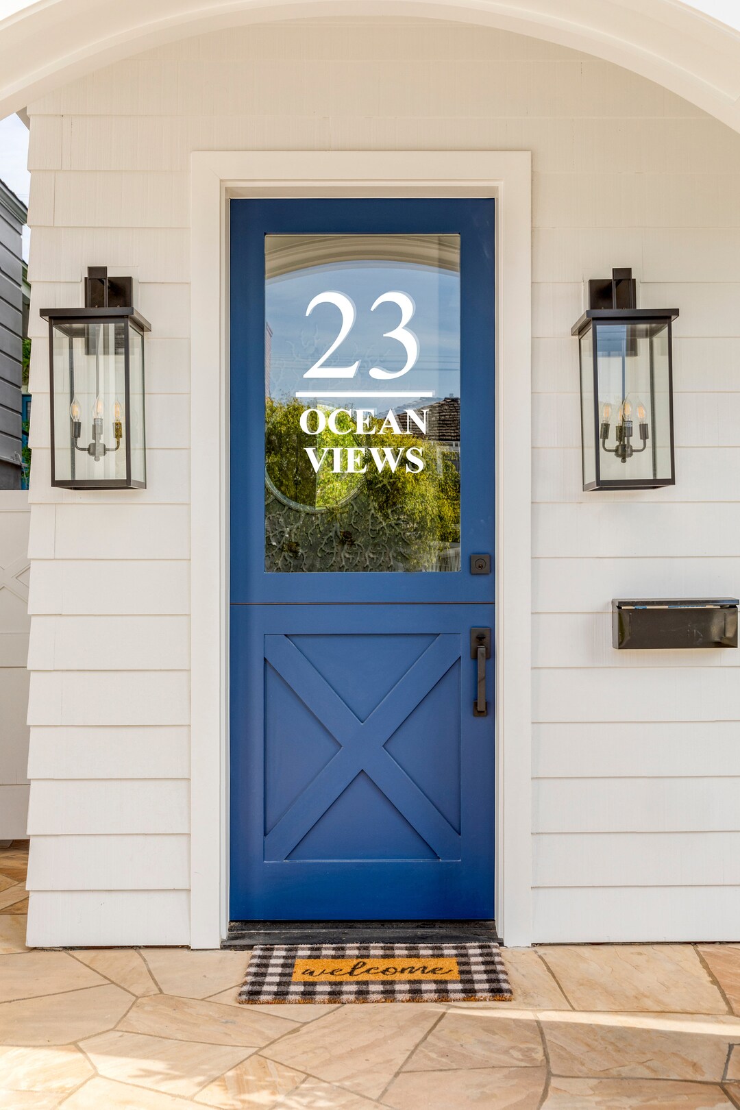 House Door Number or Name Vinyl Sticker Decal Lettering for Windows ...