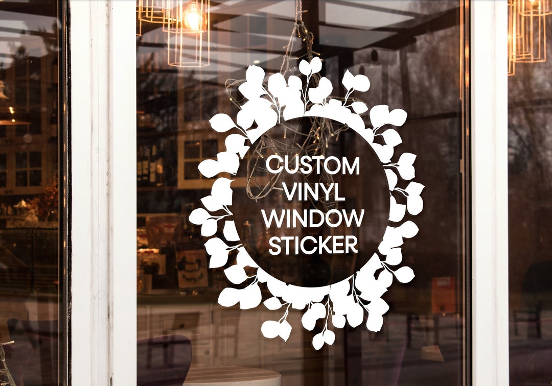 Custom Vinyl Business Logo Eucalyptus Leaf & Flower Frame Design ...