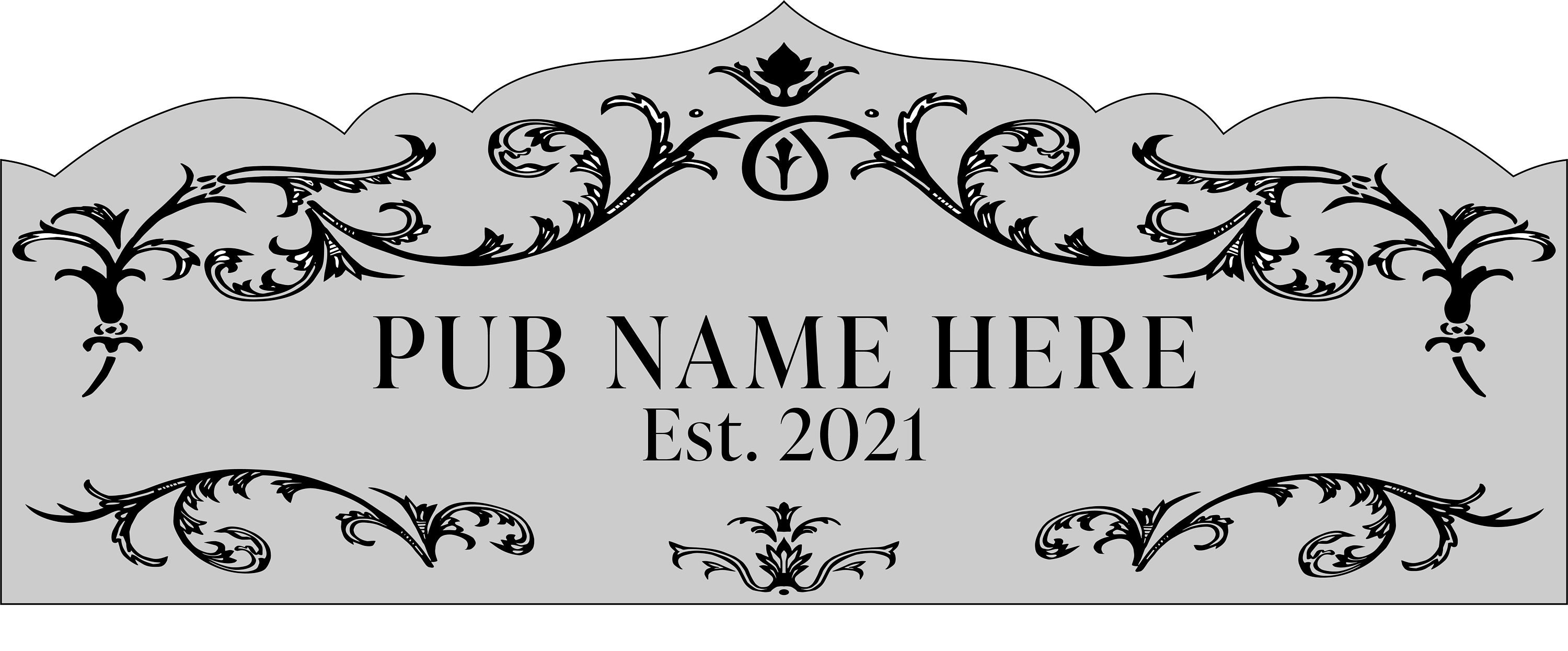 Victorian Pub Frosted Window Etch Vinyl or Restaurant Window Design ...