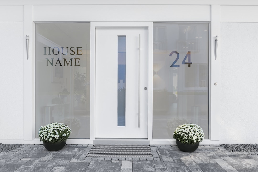 Frosted Etch Vinyl With House Number or Name Sticker Decal Lettering ...