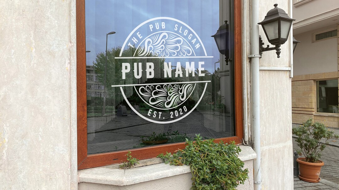 Custom Pub Logo & Bar Design Personalised Vinyl Cutting Sticker Decals ...