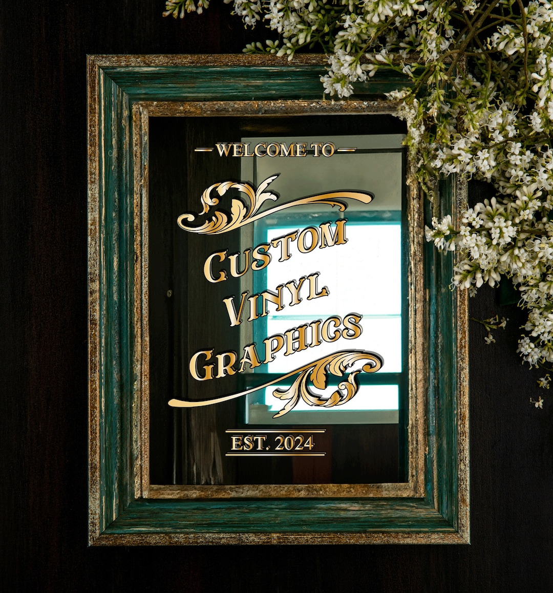 Gold Chrome Vinyl Victorian Gothic Frame | Custom Pub Logo & Bar Design ...