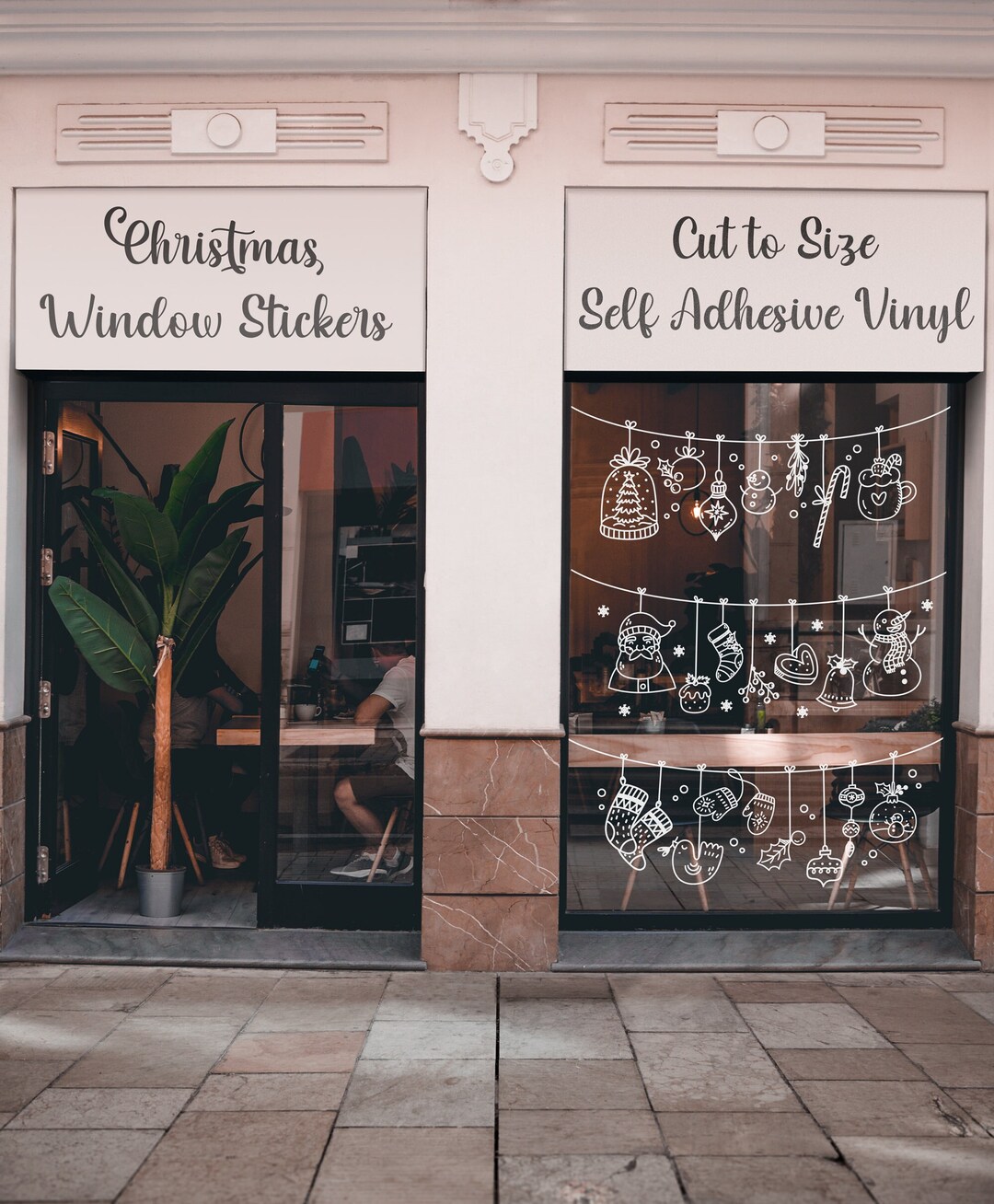 Large Custom Christmas Window Design Personalised Vinyl Cutting Sticker ...