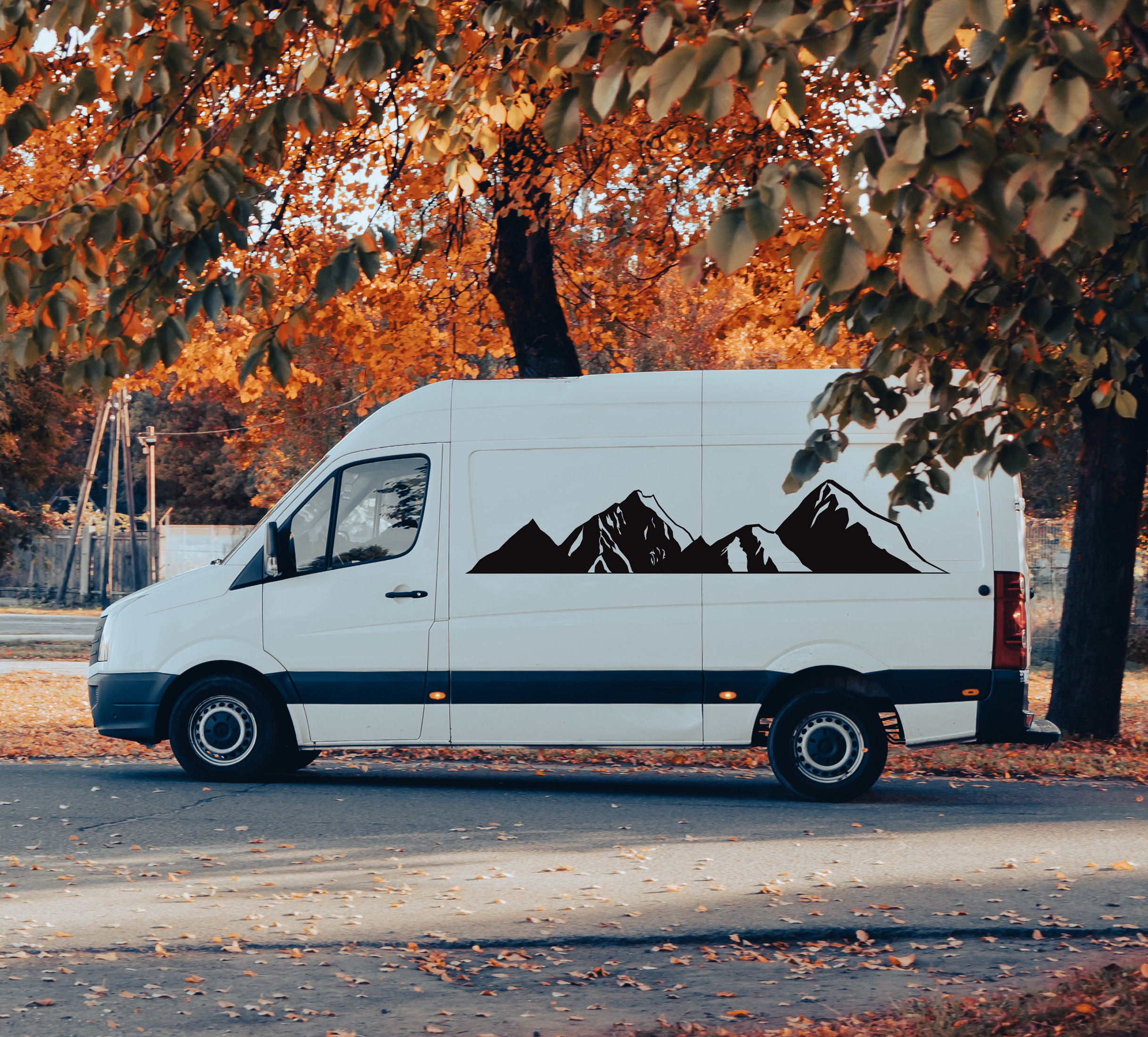 Custom Mountain Camper Van Life Logo & Design Personalised Vinyl ...