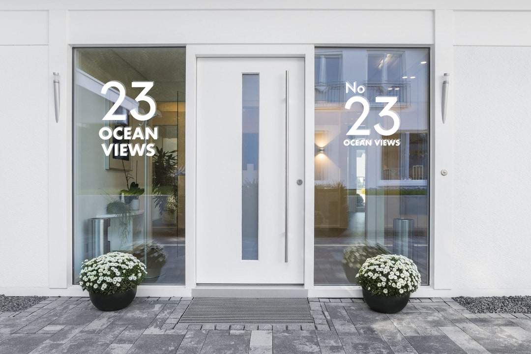 House Door Number or Name Vinyl Sticker Decal Lettering for Windows ...