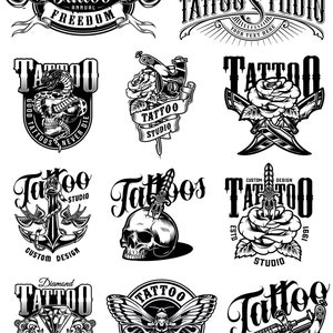 Custom Tattoo Shop Logo & Design Personalised Vinyl Cutting Sticker ...