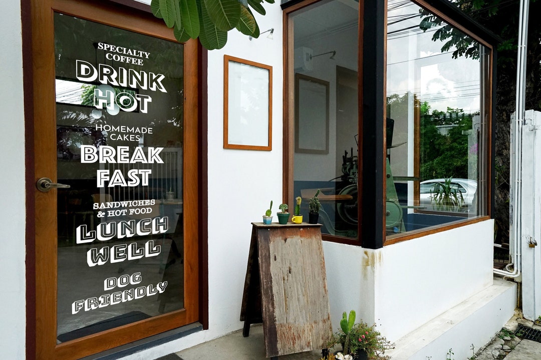 Custom List of Food & Drink Vinyl Decal for Business With Logo ...