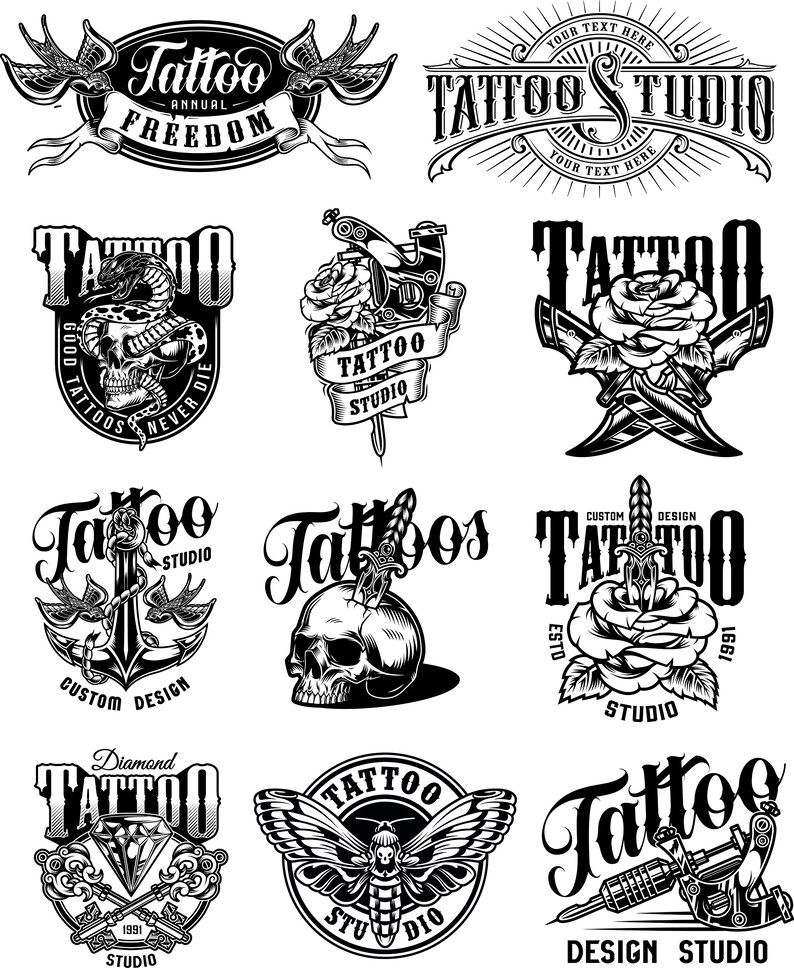 Large Tattoo Shop Logo & Design Personalised Vinyl Cutting - Etsy