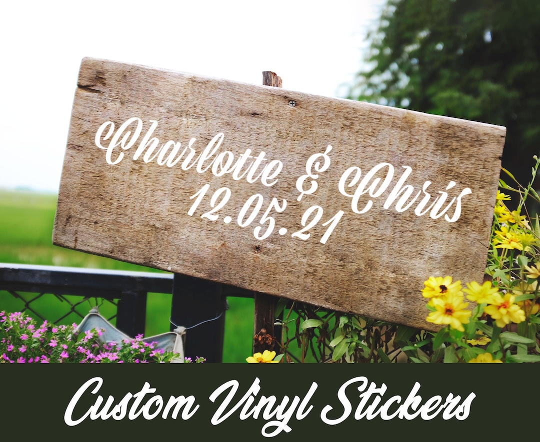 Custom Wedding Vinyl Lettering Design & Logo, Personalised Sticker ...