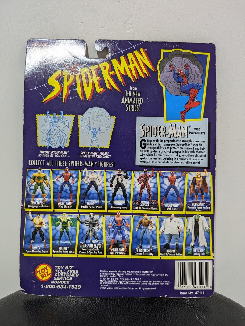 Spiderman Web Parachute Action From the New Animated Series Figure. - Etsy