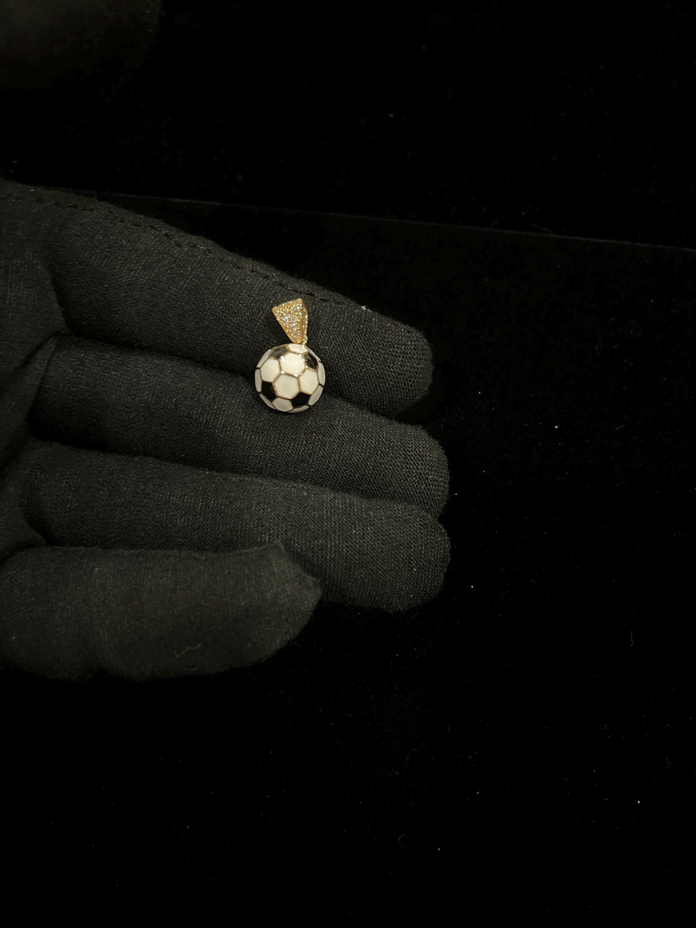 Luxury Soccer Ball Pendant - 14K Gold With CZ Accents on Bail | Perfect ...