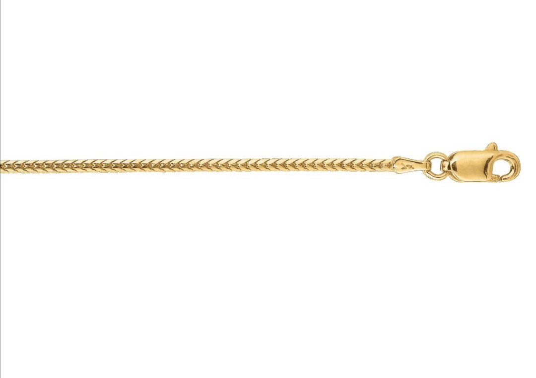 REAL SOLID 18K 1.5mm Franco Chain Necklace in Yellow and White 18kt ...