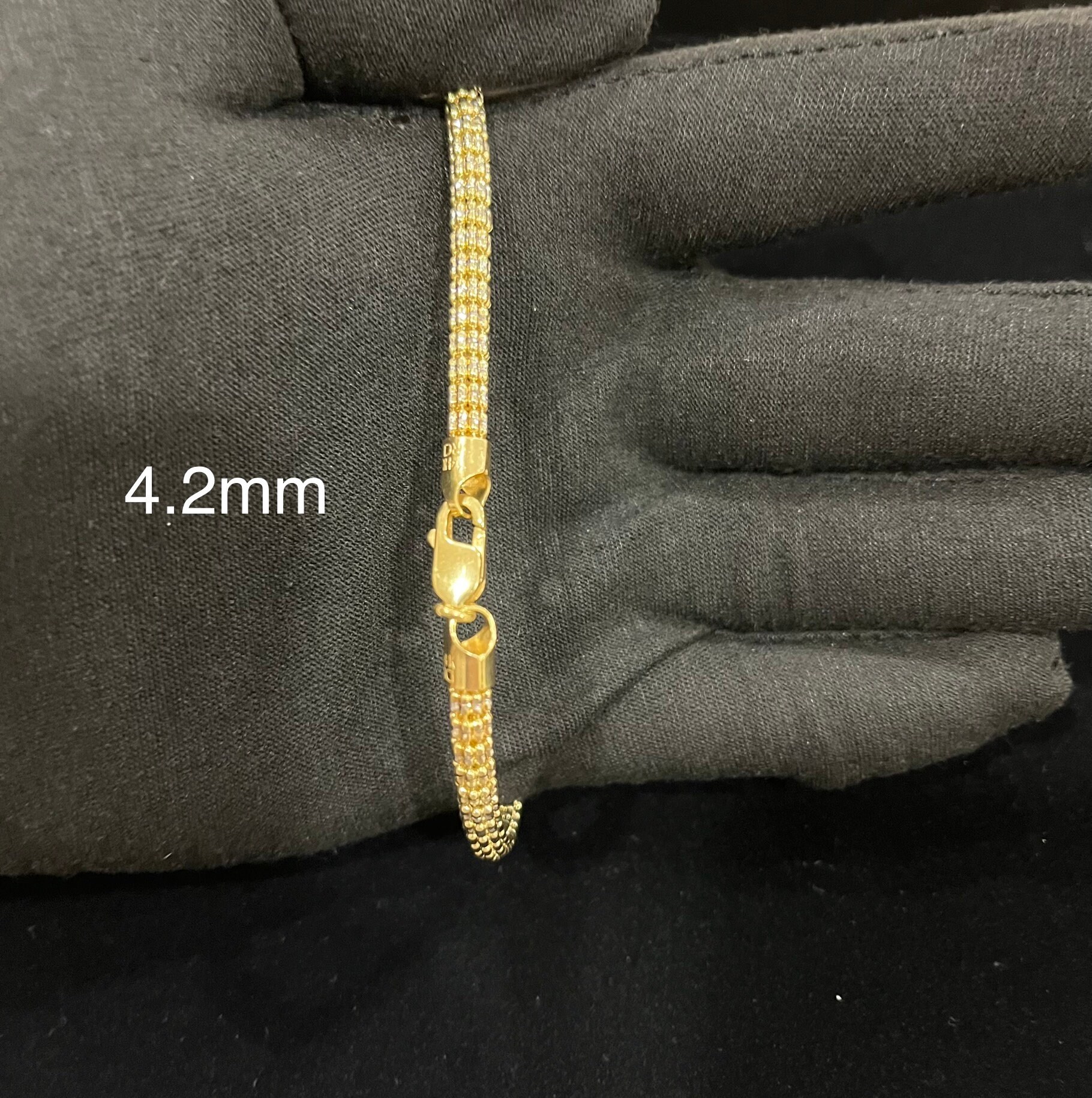 14K Gold Ice Chain and Bracelet Matching Set in Yellow, Rose, and White ...