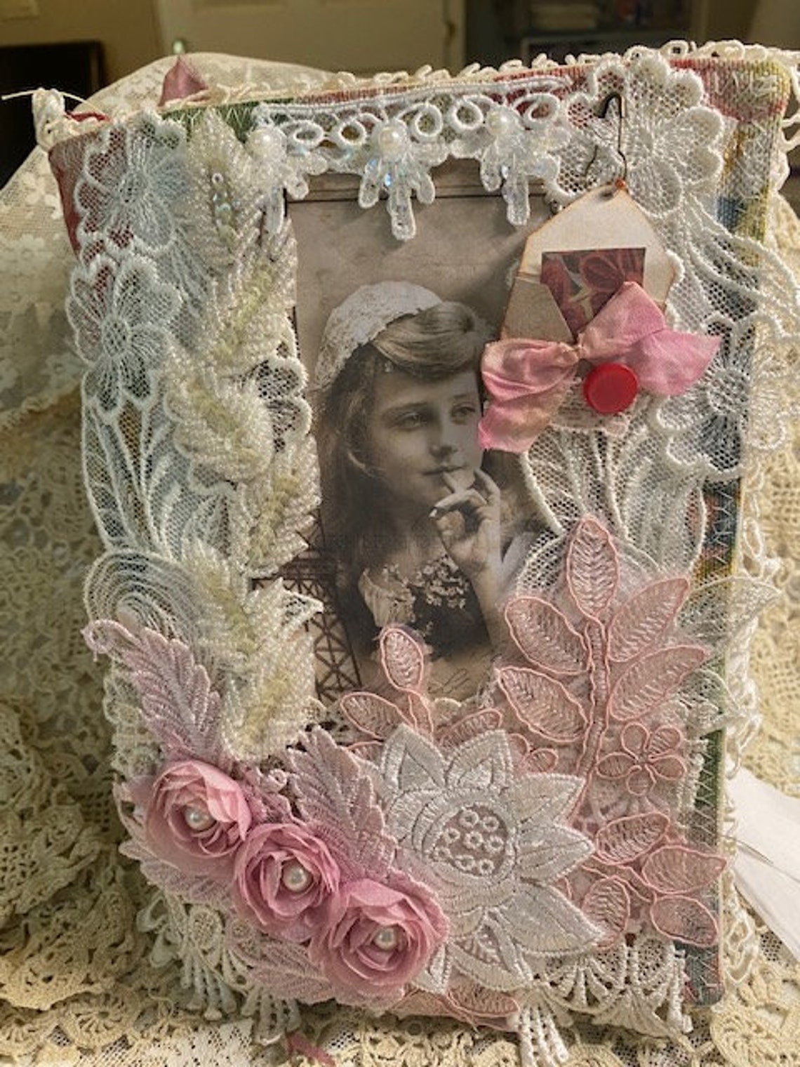 Antique Lace Covered Junk Journal. - Etsy