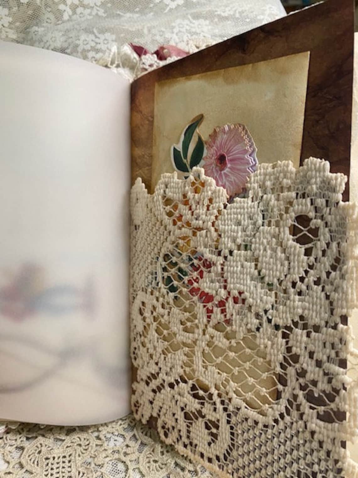 Antique Lace Covered Junk Journal. - Etsy