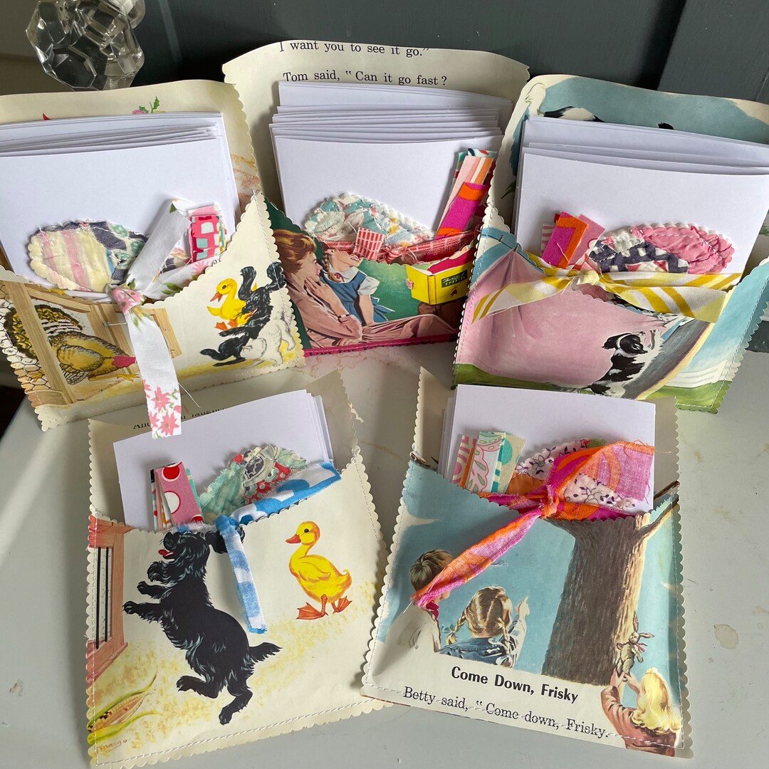 Notecards, Handmade Notecards, Fabric Notecards, Repurposed Notecards ...
