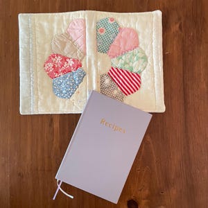 Handmade Recipe Book Cover, Fabric Recipe Book, Quilted Book Cover ...