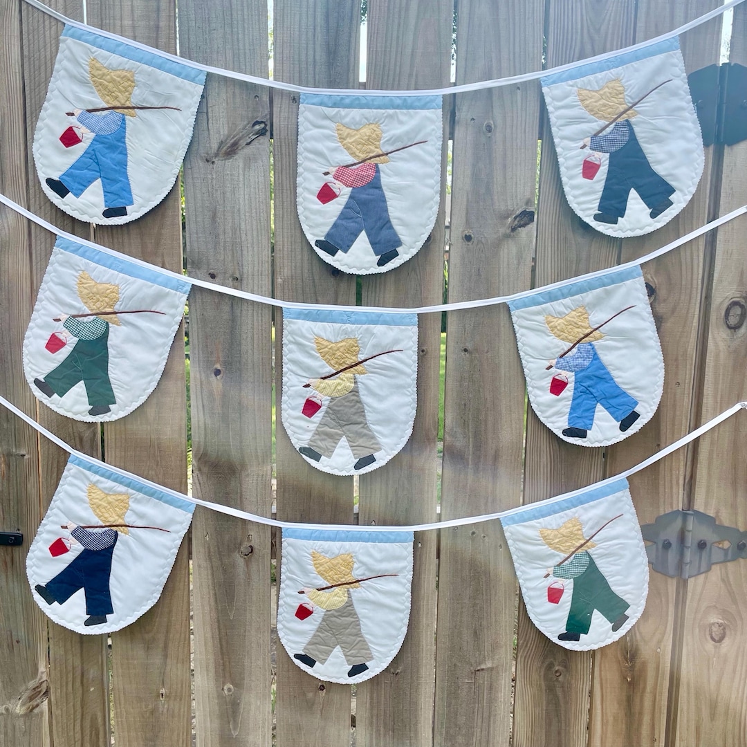 Fisherman Fred Bunting , Boy Banner , Quilted Fisherman Garland ...