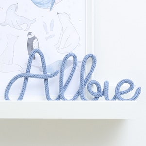 Knitted Wire Name Sign, Kids Room Decor, Personalised Baby Gift ...