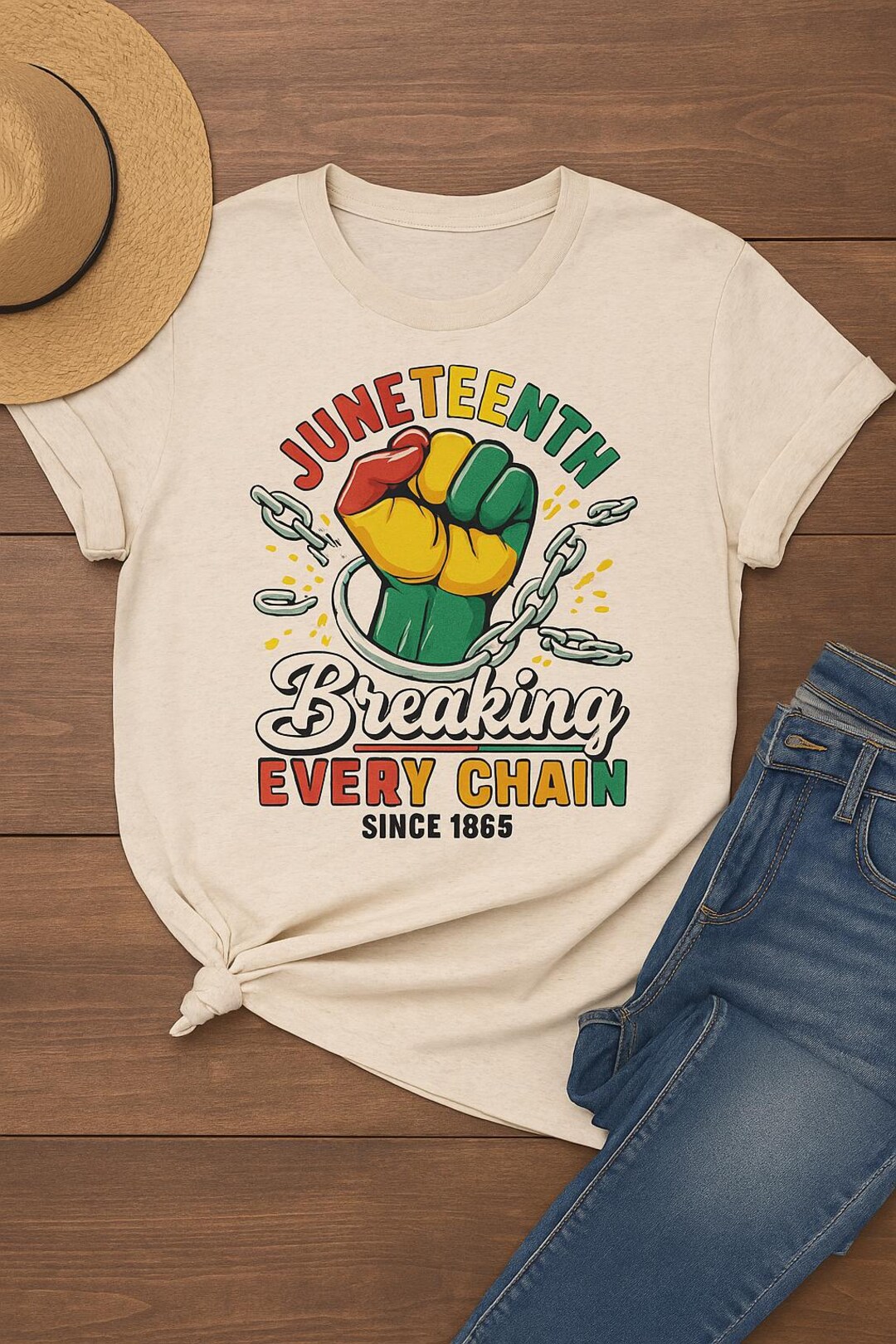 Juneteenth Black History Fist PNG JPG | Breaking Every Chain 1865 ...