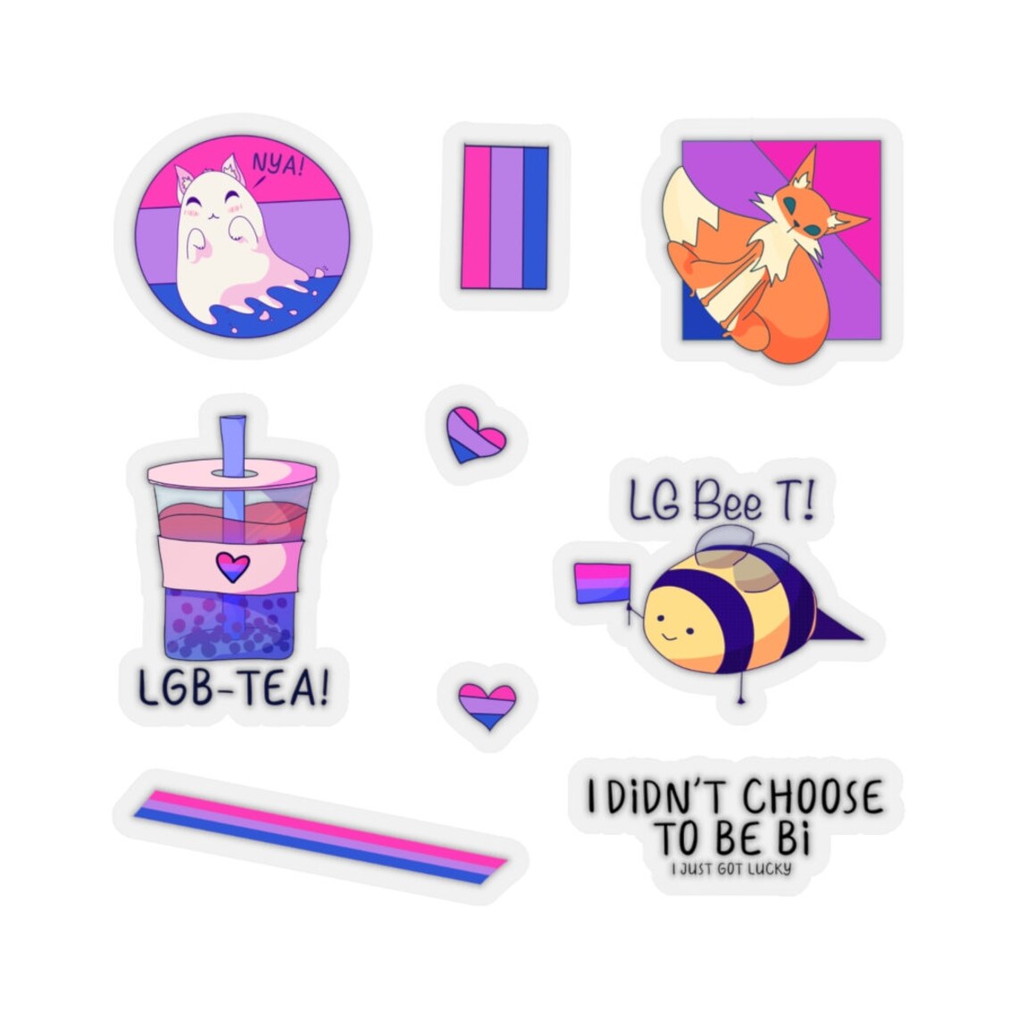 Bisexual Pride Sticker Pack Etsy