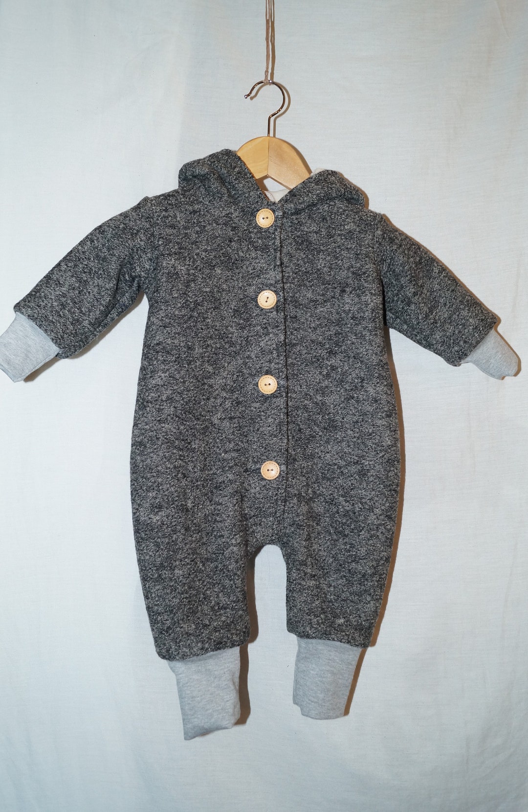 Grey Melange Wool Boiled Wool Overall, Boiled Wool, Boiled Wool, Virgin ...