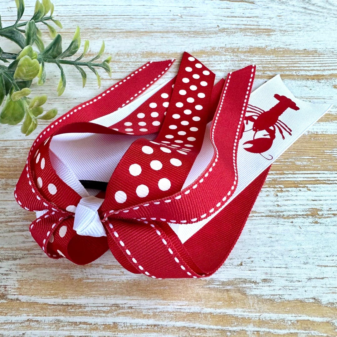 Crawfish Ponytail Hair Ribbons | Ribbon Streamers | Summer Ponytail ...