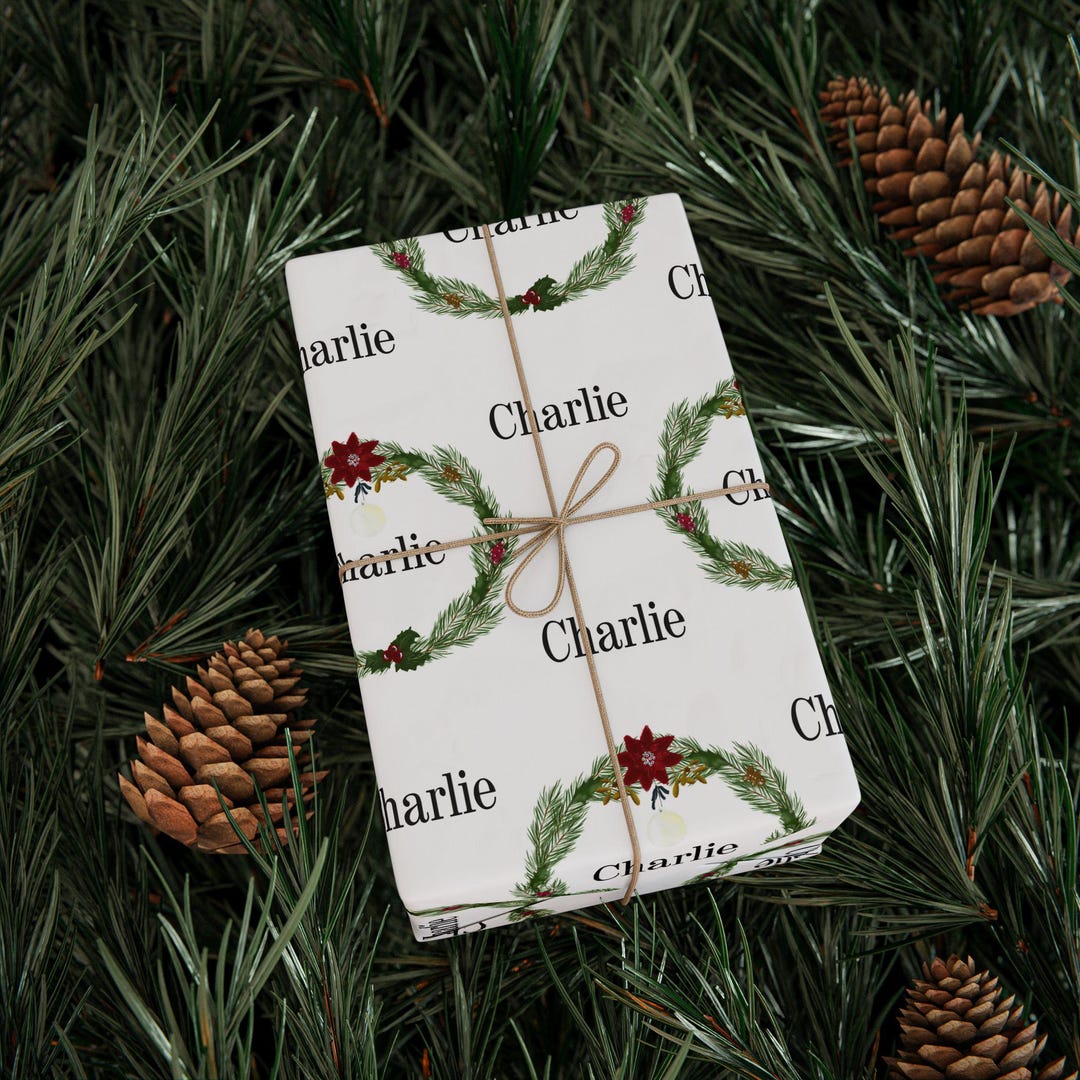 Custom Wrapping Paper Using Name: Christmas Gift Paper - Etsy