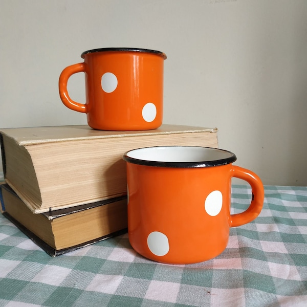 Vintage Enamel Mugs - Etsy