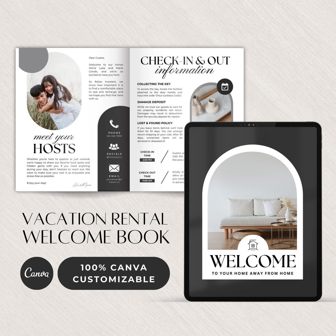 Airbnb Welcome Book Template | Vacation Rental Welcome Book | VRBO ...