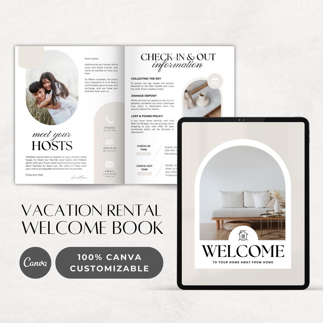 Airbnb Welcome Book Template Vacation Rental Welcome Book VRBO Guest ...
