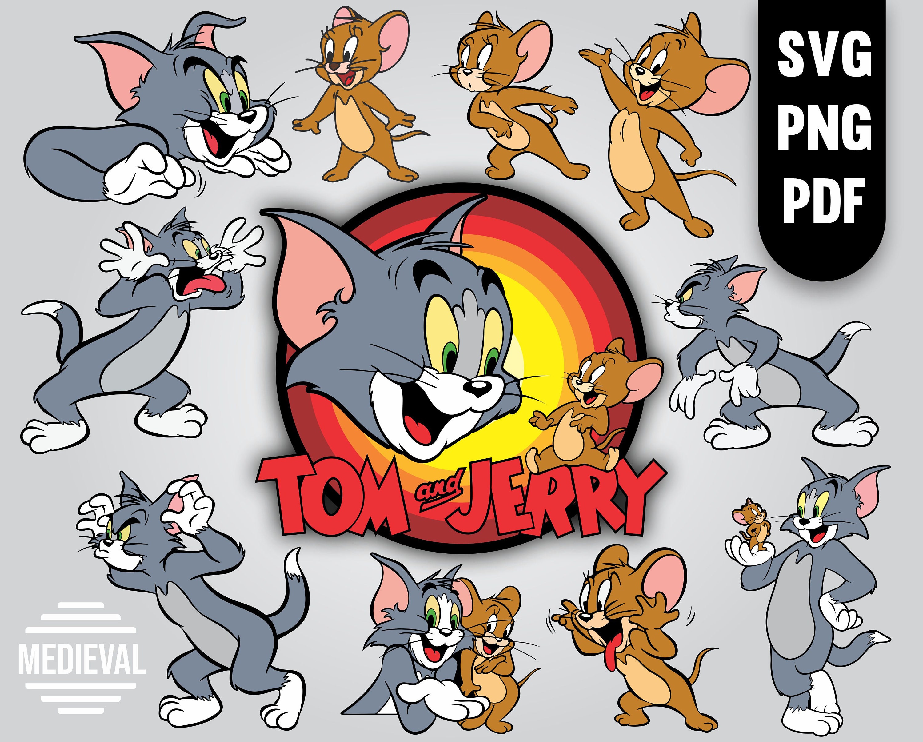 Tom And Jerry Bundle Svg Tom Jerry Svg Tom And Jerry Cartoon Etsy ...