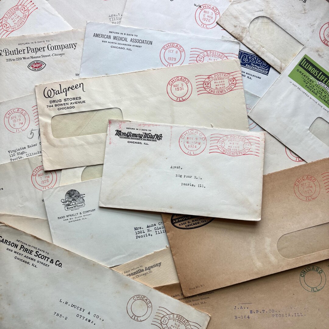 Chicago Envelopes (c. 1920s) | Fashion, Newspapers, Pharmacy, Railroads ...