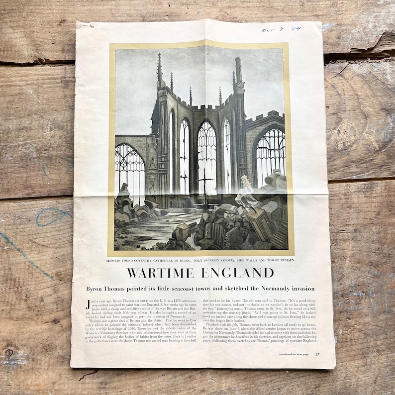 WWII Ephemera Lot, Ruination and Rebuilding of Coventry Cathedral ...