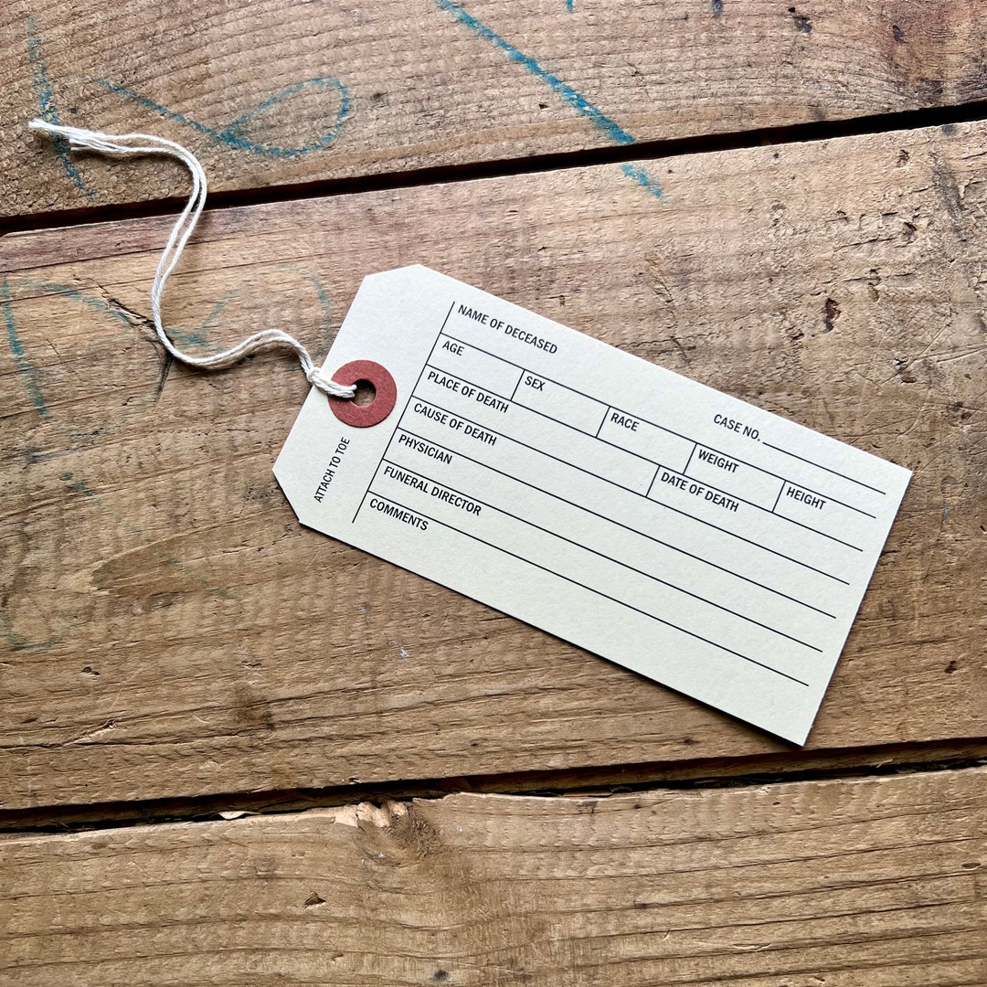 Toe Tags | Light Yellow | Morbid Ephemera | Embalming, Coroner ...