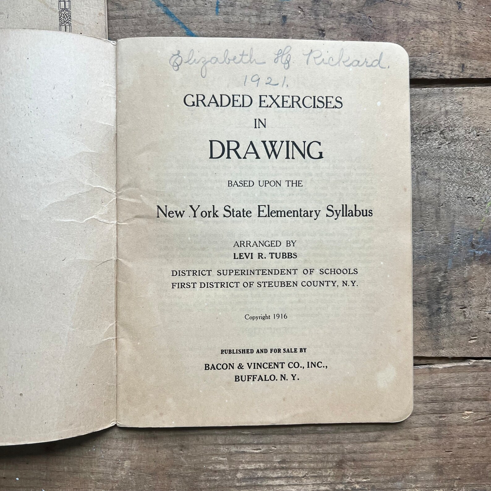 Workbooks, Graded Exercises in Drawing 1921 Lot of Two Antique School ...