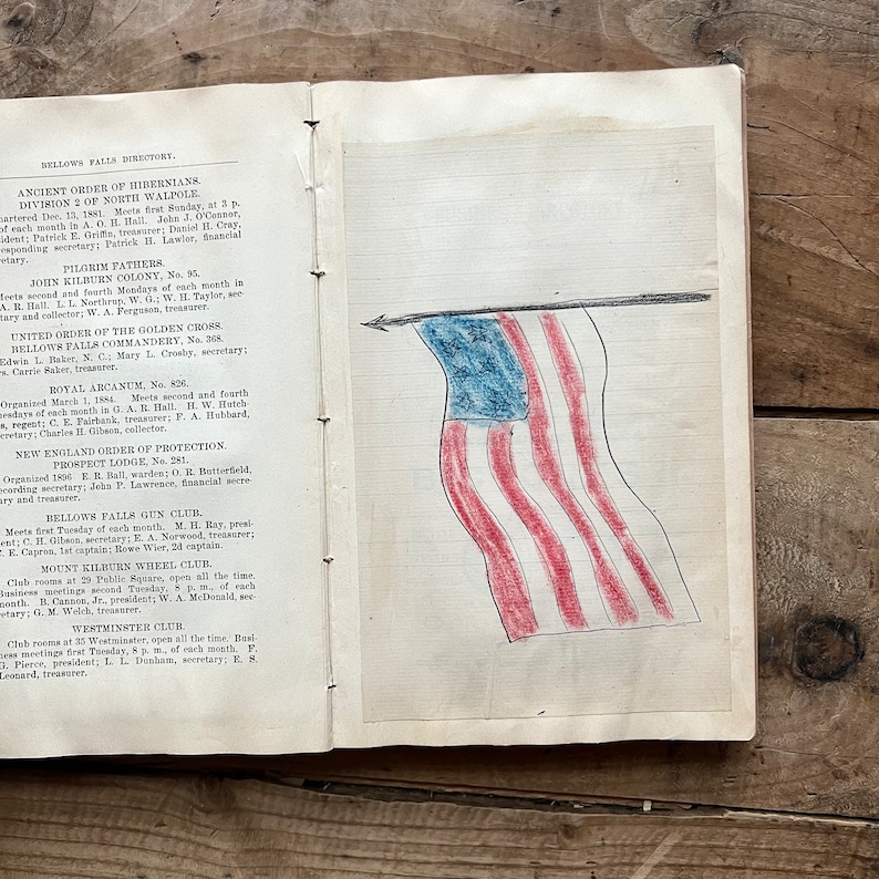 Scrapbook & Directory, Bellows Falls (1899) | Vintage Drawings ...