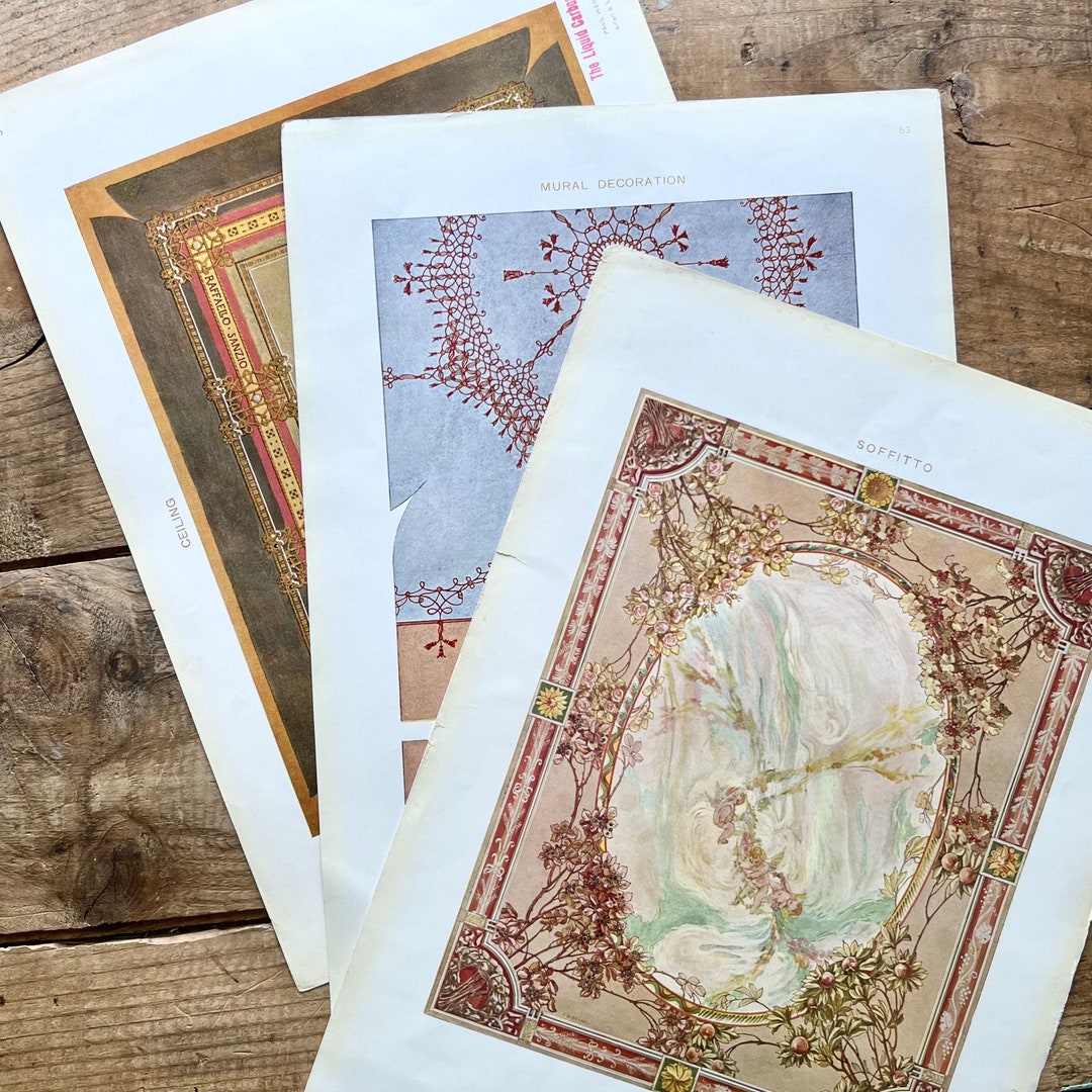 Lithographs, Art Nouveau Design & Decor (c. 1900) | Ceiling, Murals ...